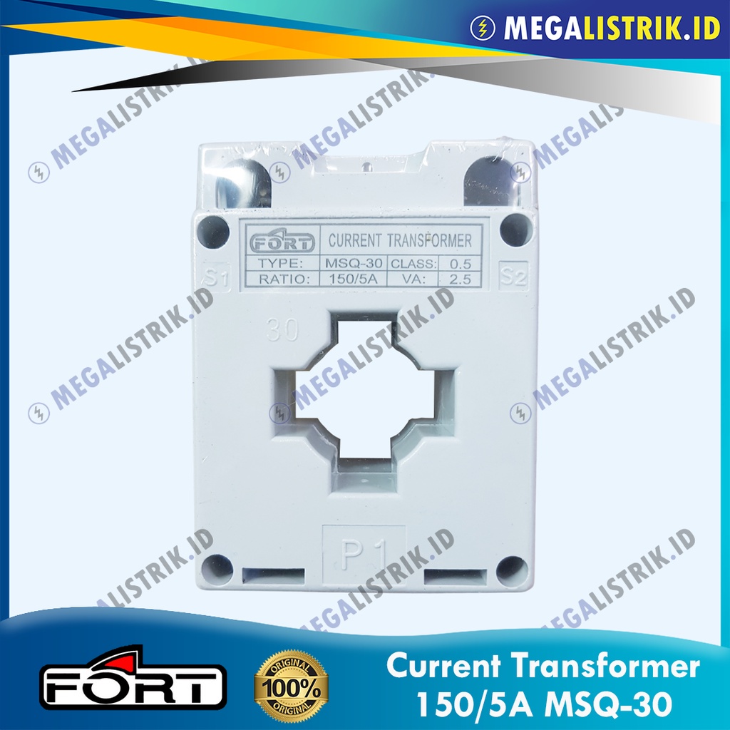 Jual FORT CURRENT TRANSFORMER 150/5A MSQ-30 / CT PANEL METER 150 AMPERE ...