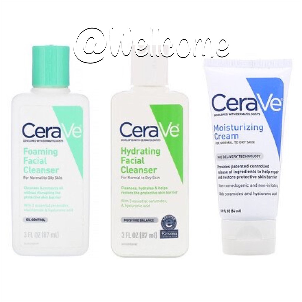 CERAVE FOAMING CLEANSER / HYDRATING CLEANSER / MOISTURIZING CREAM ...