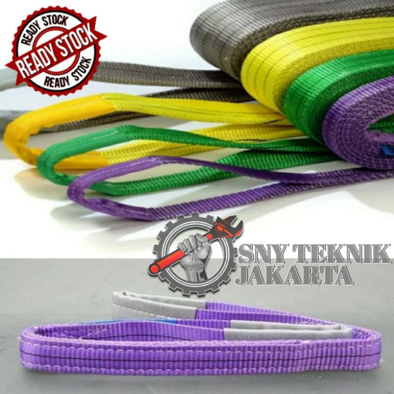 Jual Original Tali Angkat Barang Berat Webbing Sling Belt 1 Ton x 3 ...