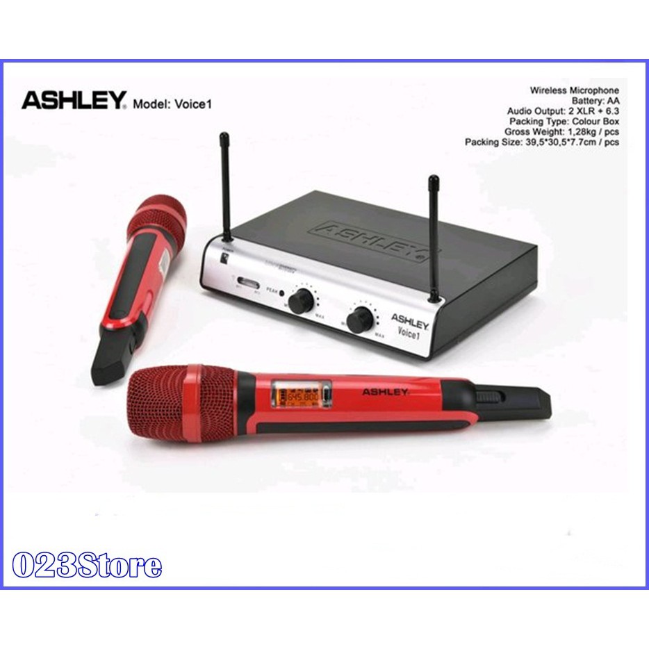 Jual Mic Wireless Ashley Voice 1 Digital Dispaly Original - Handheld ...