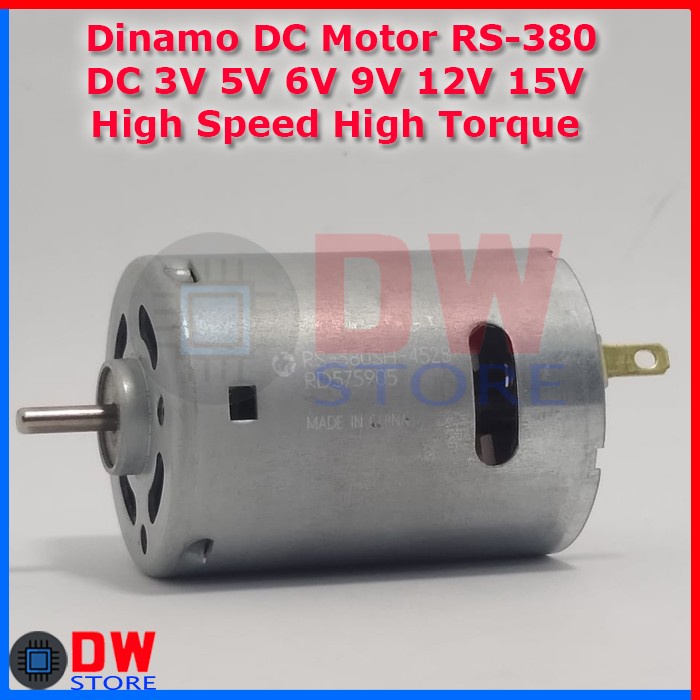 Jual Dinamo DC Motor RS380 RS 380 DC 3V 5V 6V 9V 12V 15V High Speed ...