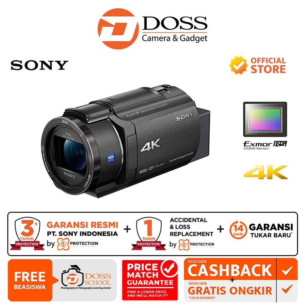 Jual Sony FDR-AX43A UHD 4K Handycam Camcorder | Shopee Indonesia