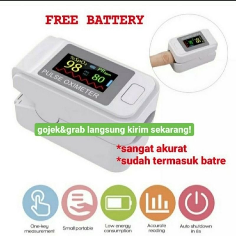 Jual Pulse Oximeter Fingertip Oxymeter SPO2 Alat pengukur Cek Saturasi ...