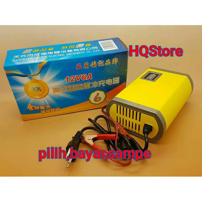 Jual Charger untuk accu aki fast charge 12 volt dan 6 volt | Shopee ...