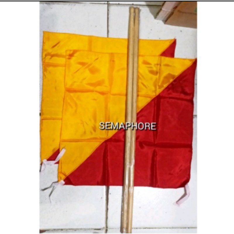 Jual Bendera +tongkat semaphore Pramuka , satu pasang bendera samaphore ...