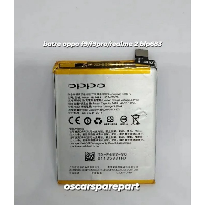 Jual BATRE BATERAI OPPO F9/F9 PRO REALME 2 BLP683 ORIGINAL | Shopee ...