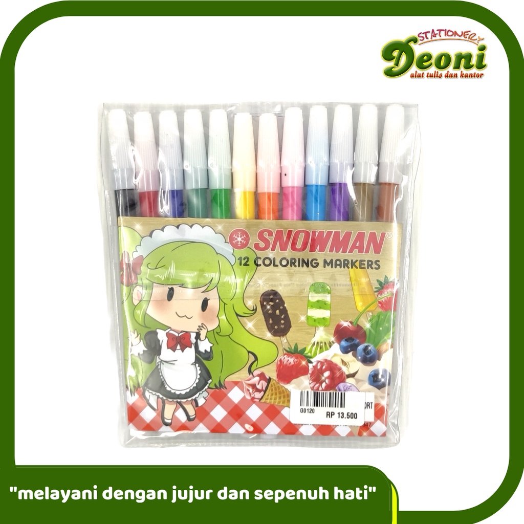Jual SNOWMAN Marker Spidol Kecil isi 12 Pcs Warna | Shopee Indonesia