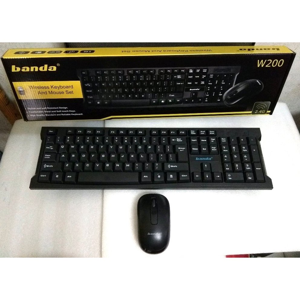 Keyboard dan Mouse Set wireless Banda W 300 | Shopee Indonesia