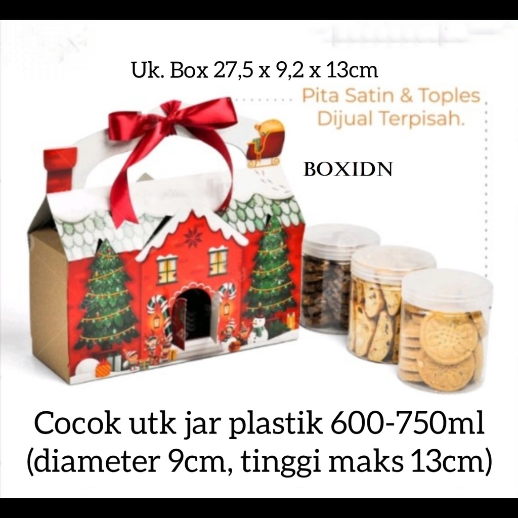 Jual House Christmas Box Natal 3 jar 600ml box Natal 3 jar 750ml Box ...