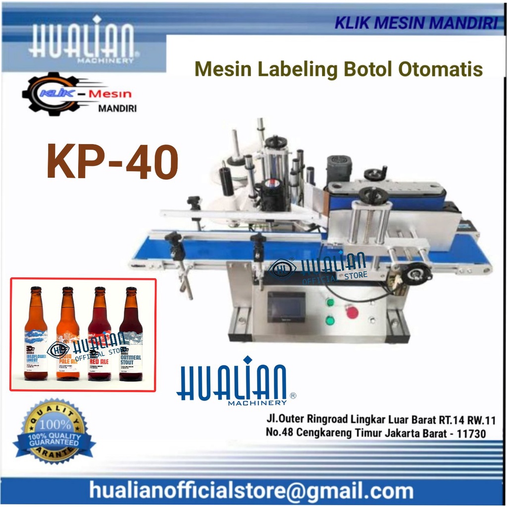 Jual Mesin Labeling Otomatis / Mesin Stiker Botol Kp-40 Hualian ...