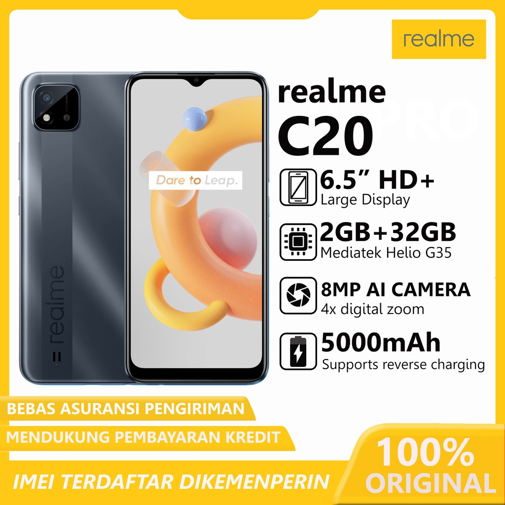 Jual REALME C20 RAM 2/32 GB - GARANSI RESMI Indonesia|Shopee Indonesia