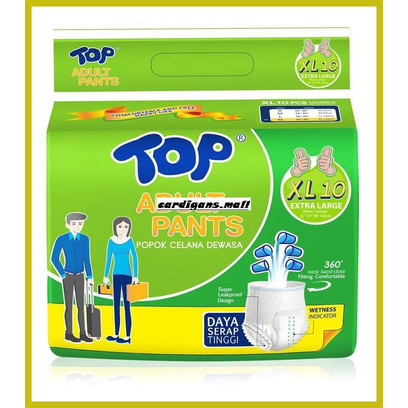 Jual kopop-kopop- top adult diapers pants xl 10 -welkome. | Shopee ...