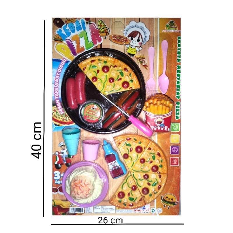 Jual mainan kedai pizza set fast food spaghetti kentang goreng sosis ...
