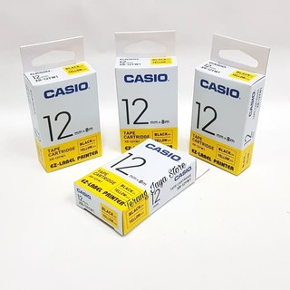 Jual Casio EZ-Label Printer Black Ink Yellow XR-12YW1/Label Casio 12MM ...