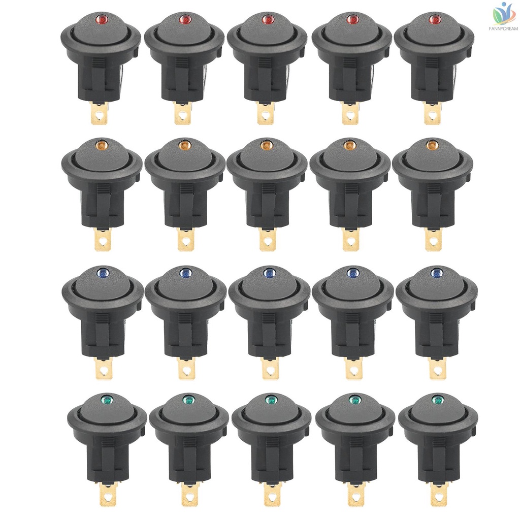 12v Round Lighted Rocker Switch | Shelly Lighting