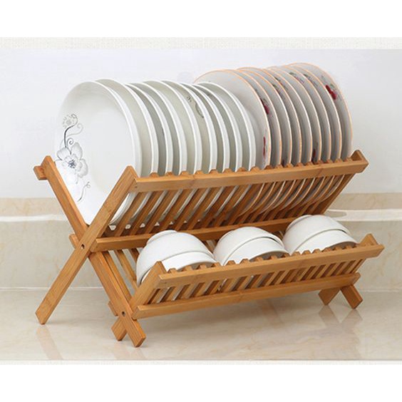 Jual Rak Piring Kayu - Dish Rack Drainer Kayu - Rak Piring Lipat Urban ...