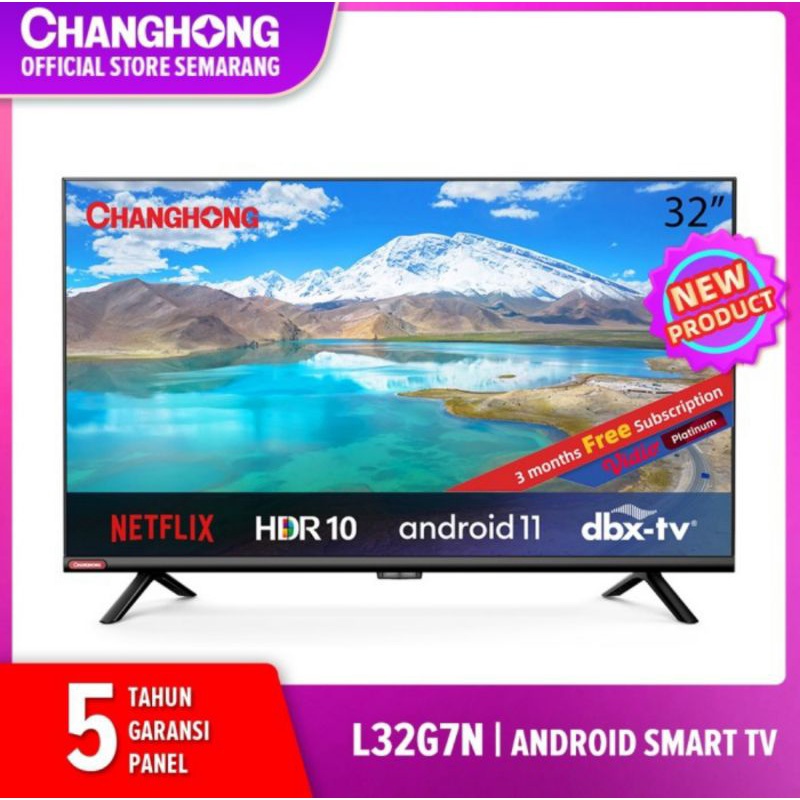 Jual Changhong 32 inch Newest Android 11 Frameless Smart TV Digital LED TV | L32G7N | | Shopee ...