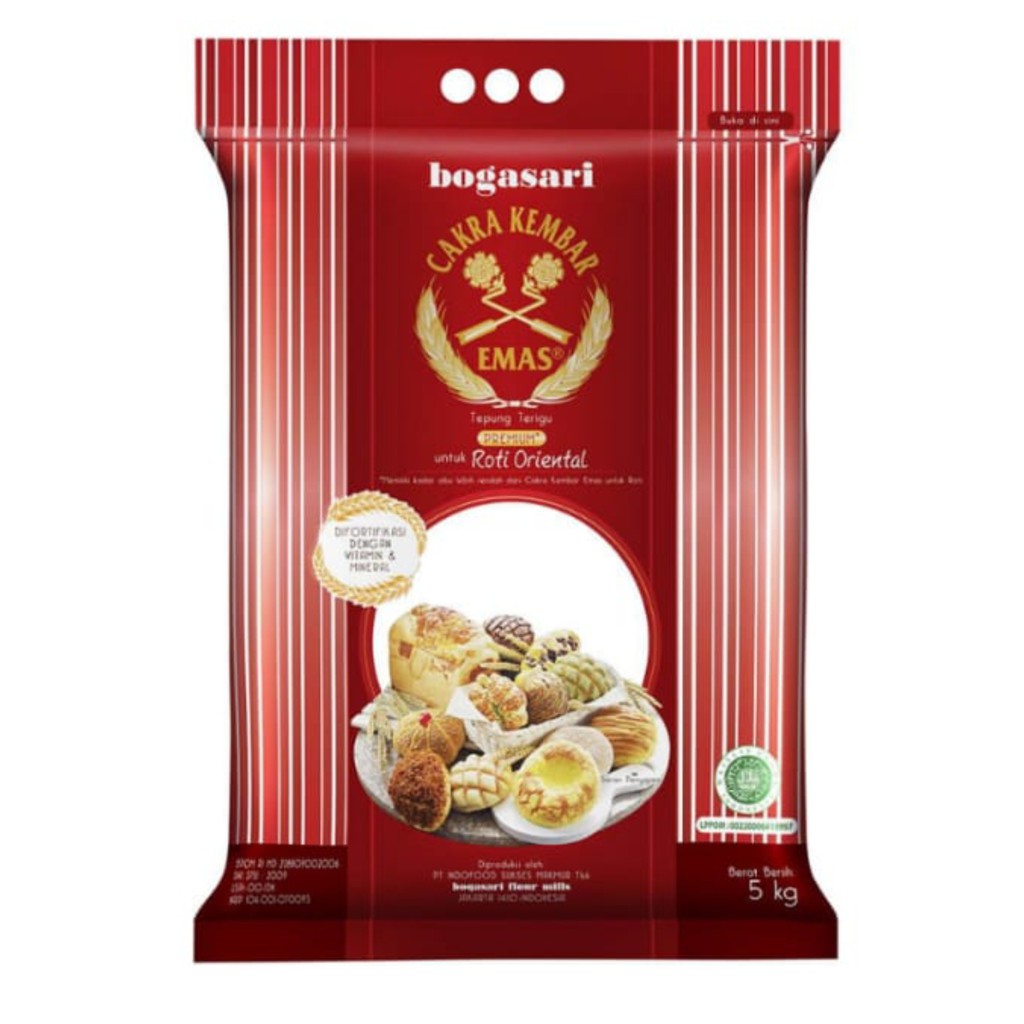 Jual TEPUNG TERIGU CAKRA KEMBAR EMAS ORIENTAL 5KG (MERAH) | Shopee ...