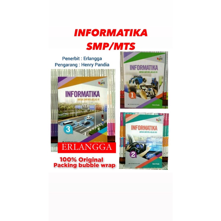 Jual BUKU INFORMATIKA KELAS 1 2 3 - KELAS 7 8 9 SMP/MTS PENERBIT ERLANGGA KURIKULUM 2013 REVISI ...