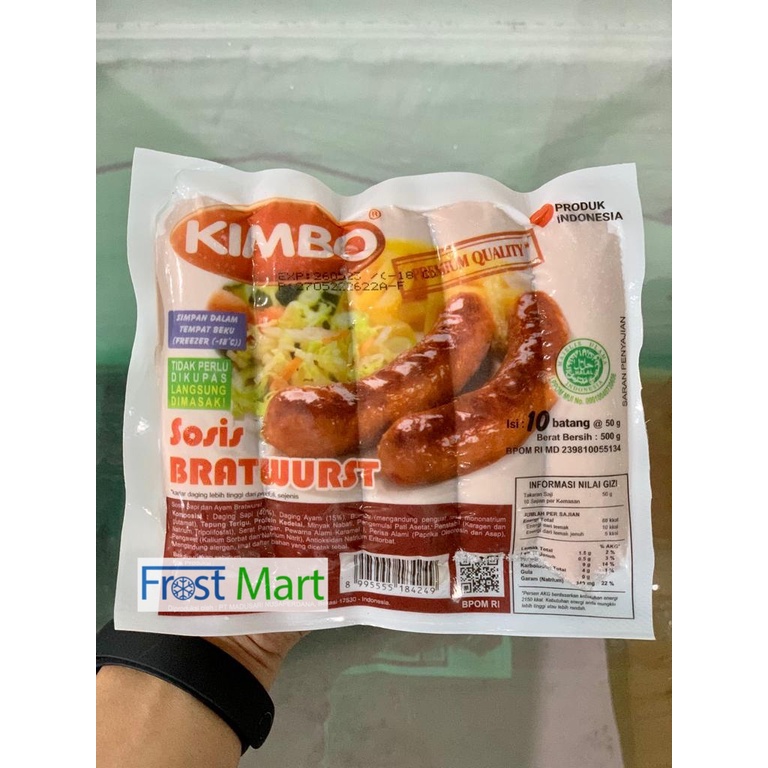 Jual Kimbo Sosis Sapi Bratwurst Original 500Gr isi 10 Pcs | Shopee ...