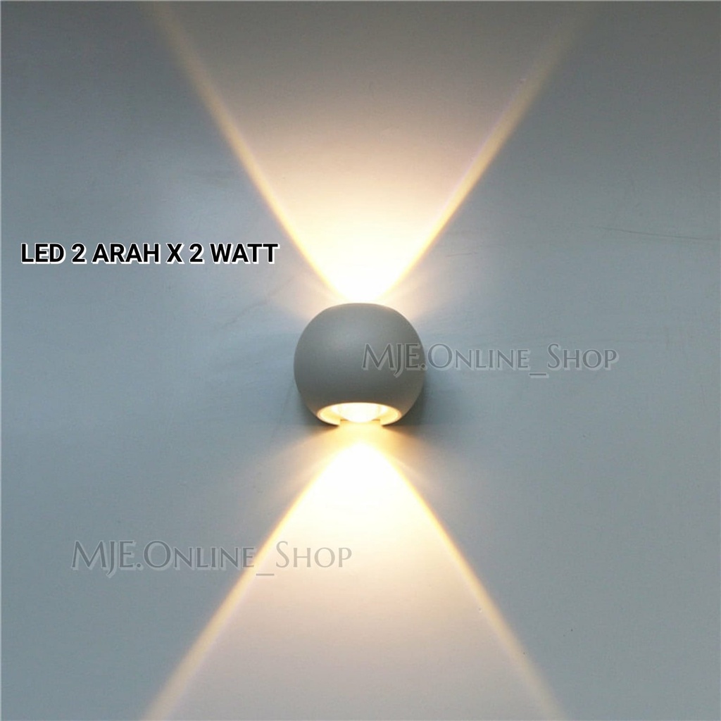 Jual LAMPU DINDING TAMAN LED BULAT 2 ARAH 2 WATT / WALL LIGHT MINIMALIS ...