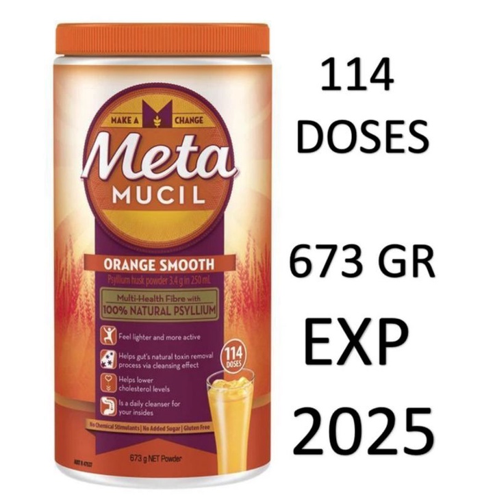 Jual Metamucil Meta Mucil Daily Fiber Smooth Orange 114 Doses 673g ...