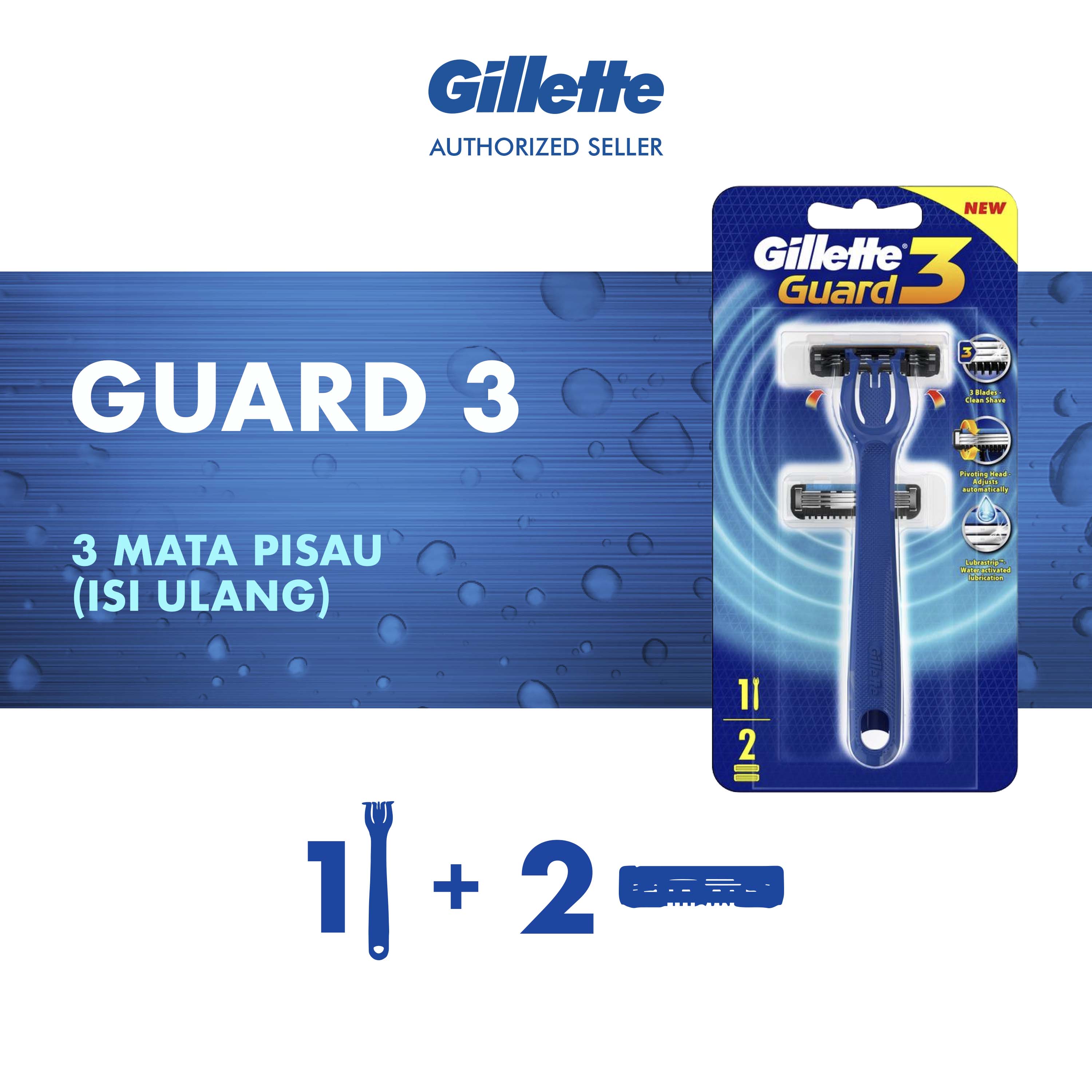 Gillette Guard 3 Alat Cukur Razor Pisau Cukur Isi Ulang | Shopee Indonesia