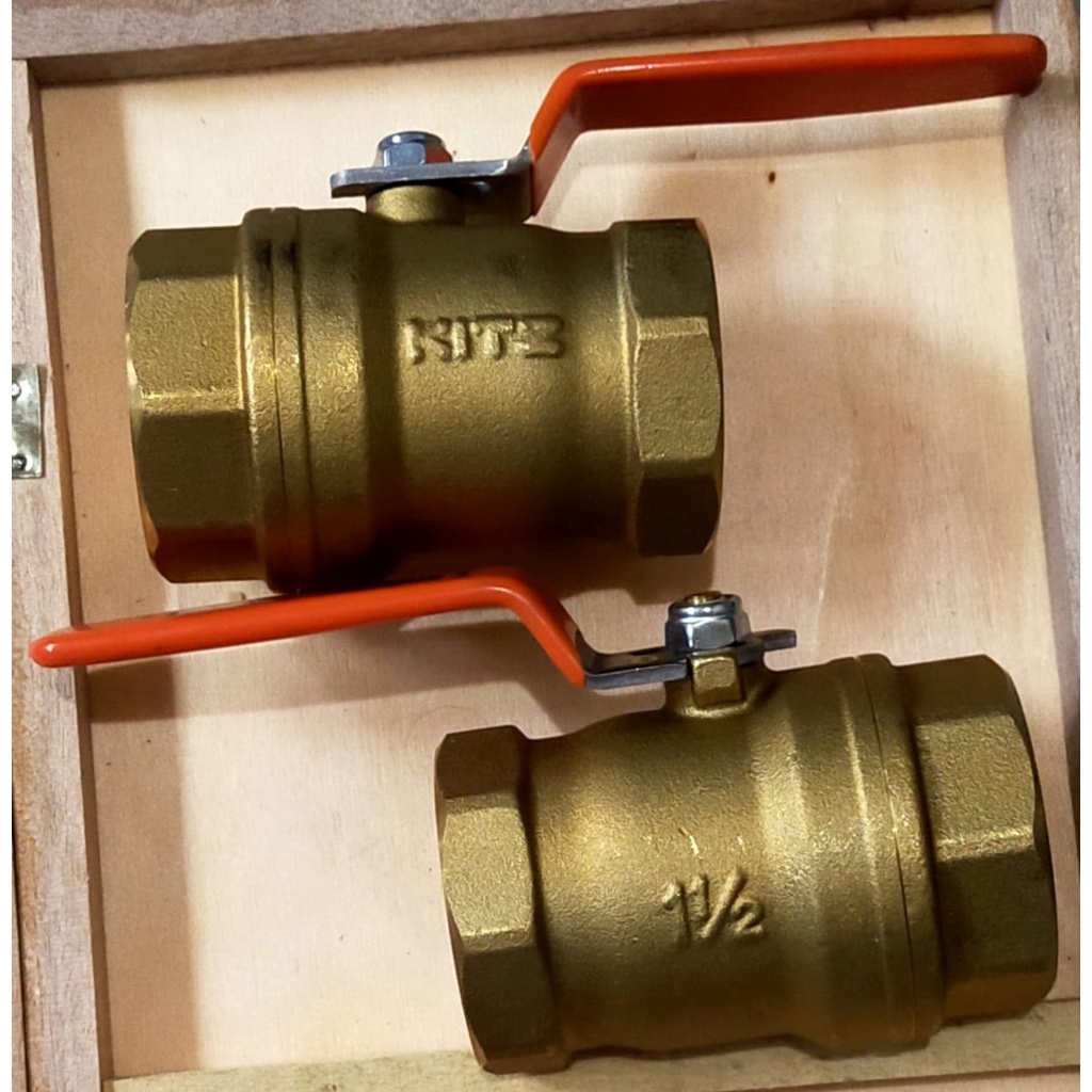 Jual Ball Valve KITZ Stop Kran Kuningan 400 WOG 1 1/2 inchi | Shopee Indonesia