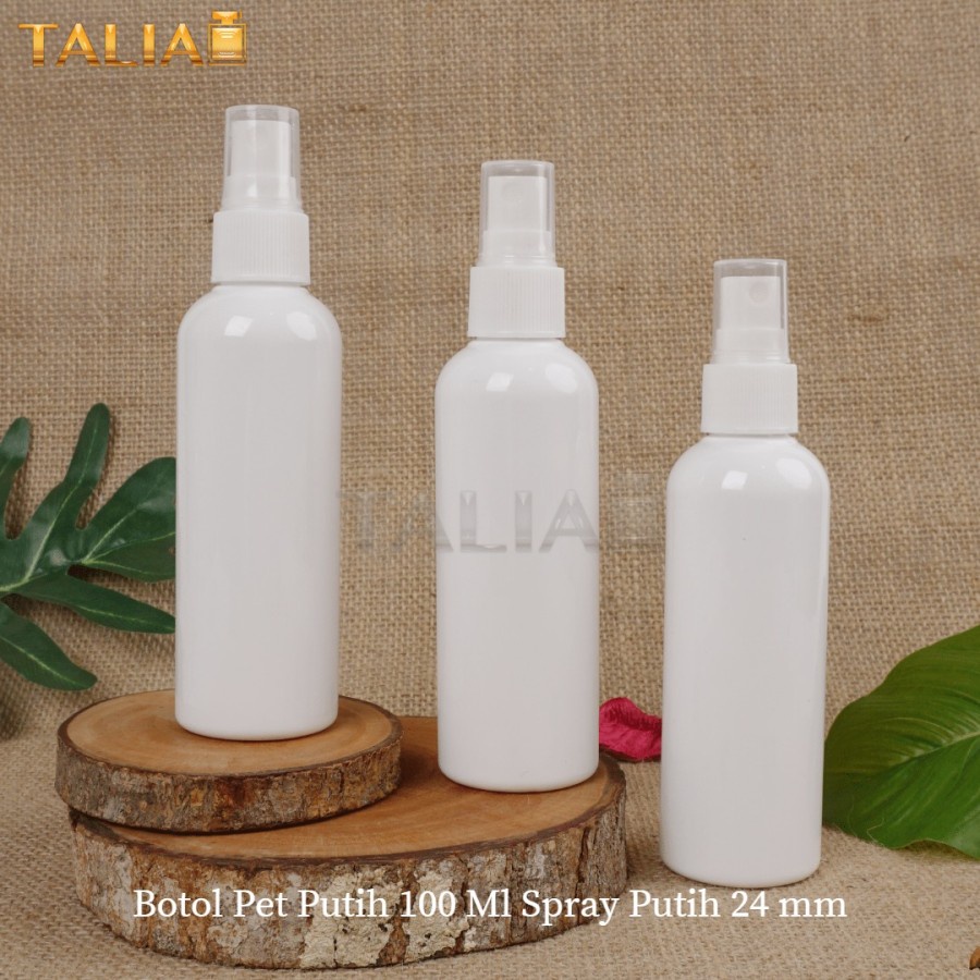 Jual (MIN 100PCS) BOTOL PET 100ML PUTIH SUSU NECK SPRAY 24MM | Shopee Indonesia
