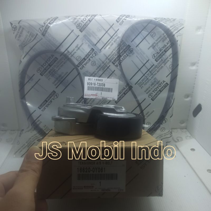 Jual Tensioner Assy V Belt Plus Fan Belt Toyota Sienta Yaris Agya Calya ...