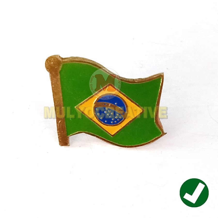 Jual Pin Bendera Negara Brazil Pin Bros Bendera Brazil Flag Pin Murah ...