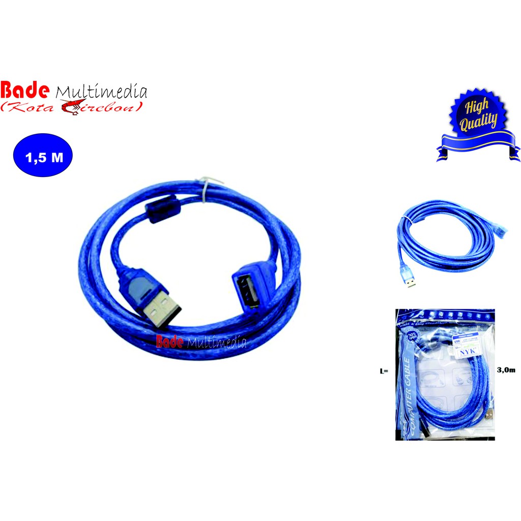 Jual Kabel USB Extension Panjang 1,5 meter NYK High Speed | Shopee Indonesia