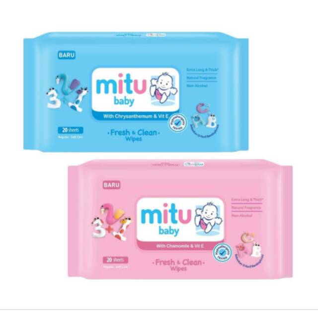 Jual Mitu baby tisu basah 20 sheets (toserba) | Shopee Indonesia