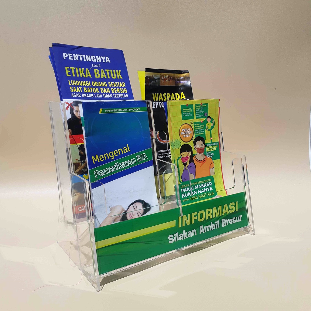 Jual Akrilik Tempat Leaflet / Rak Leaflet / Tempat Brosur | Shopee ...