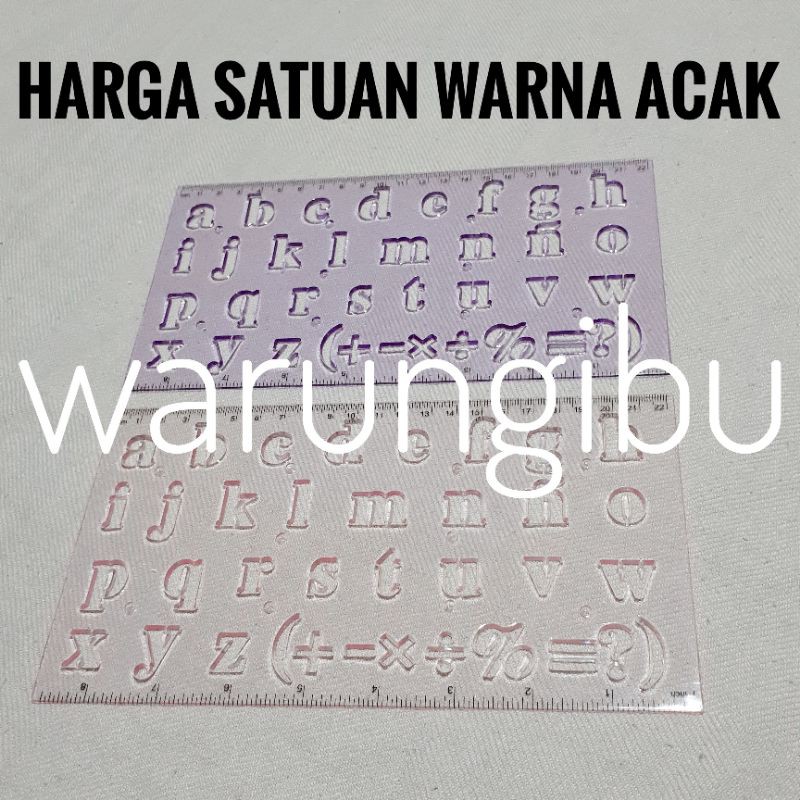 Jual Alphabet Ruler Template Penggaris Cetakan Huruf Kecil Dan Simbol ...