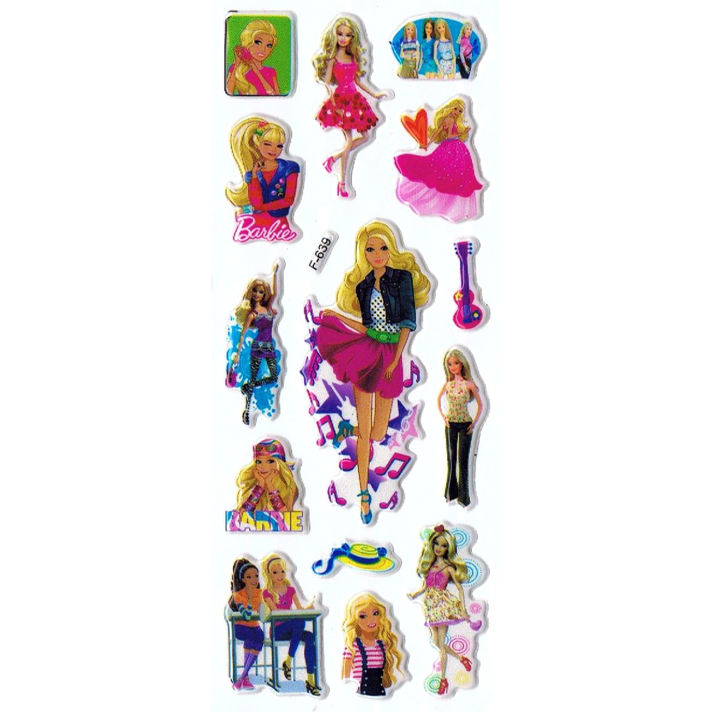 Jual SK472 Stiker Sticker Timbul Set Strip Aneka Gambar Kartun Barbie ...