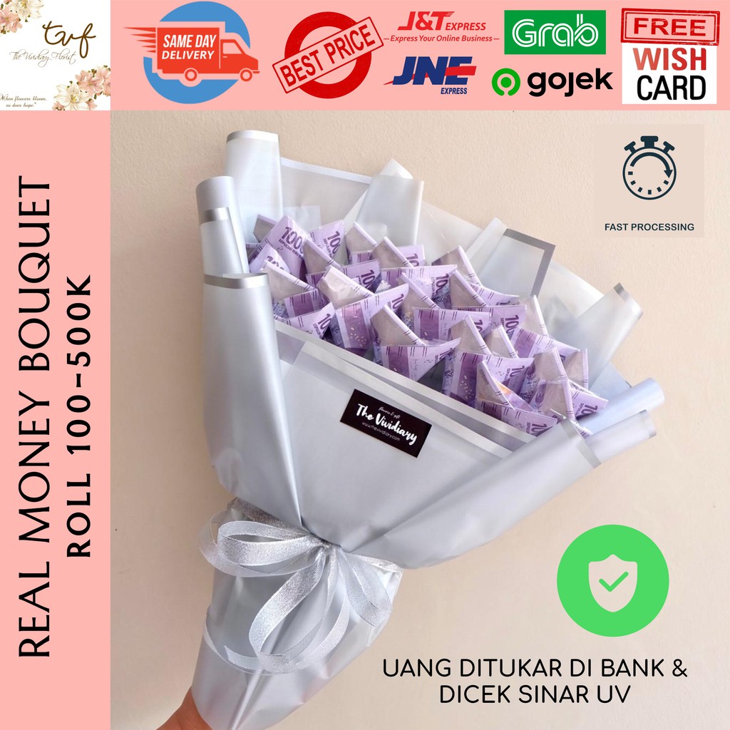 Jual Money Bouquet Buket Uang Roll (100-500k) | Shopee Indonesia