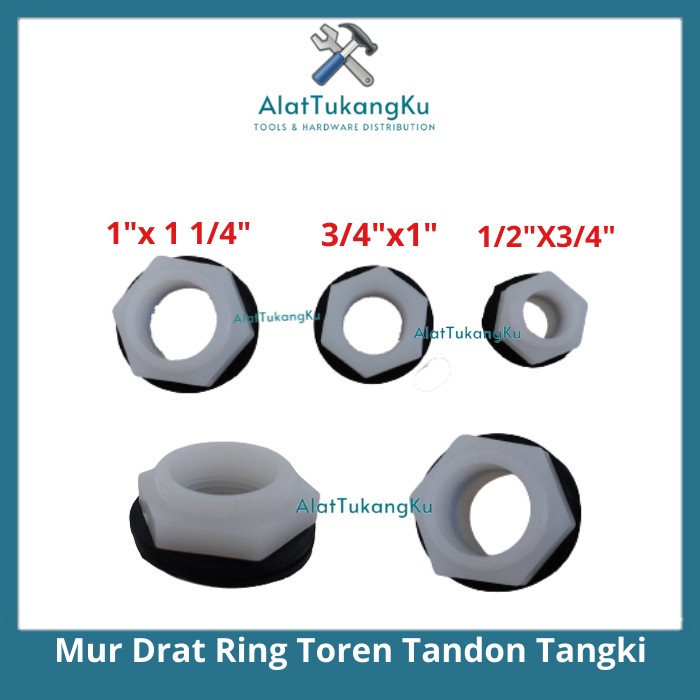 Jual Mur Tandon pvc/Mur Toren/Mur Tangki/Mur Drat Ring 1/2X3/4" 1X1 1/4 ...