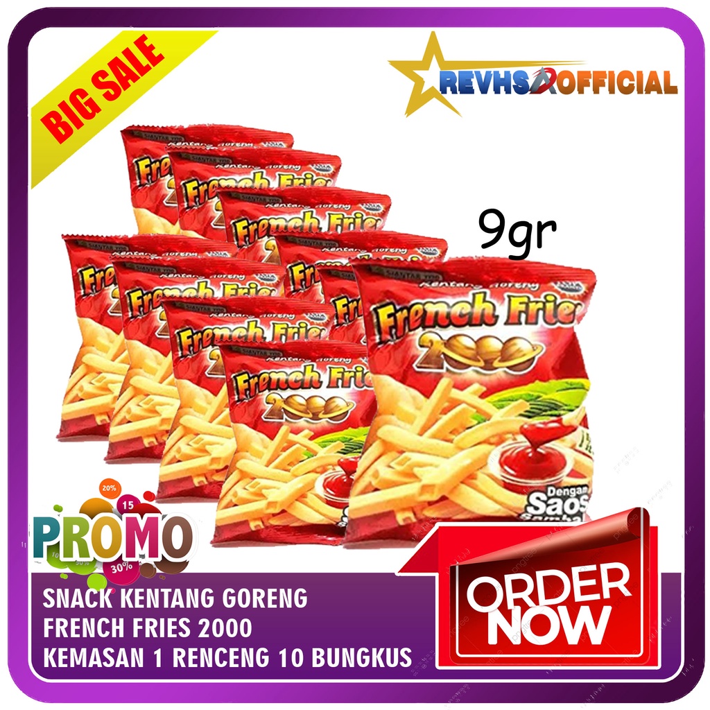 Jual Snack FRENCH FRIES 2000 9gr untuk 1 pack isi 10 Bungkus | Shopee ...
