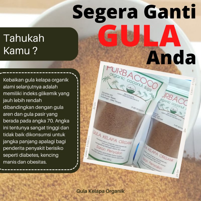 Jual Gula semut organik premium gula kelapa organik murni kering oven ...