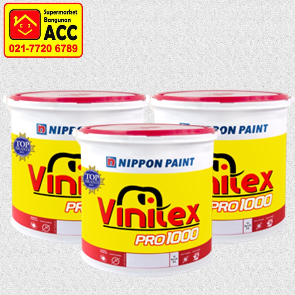 Jual Vinilex Pro 1000 Cat Tembok Interior Warna Putih 5Kg | Shopee ...