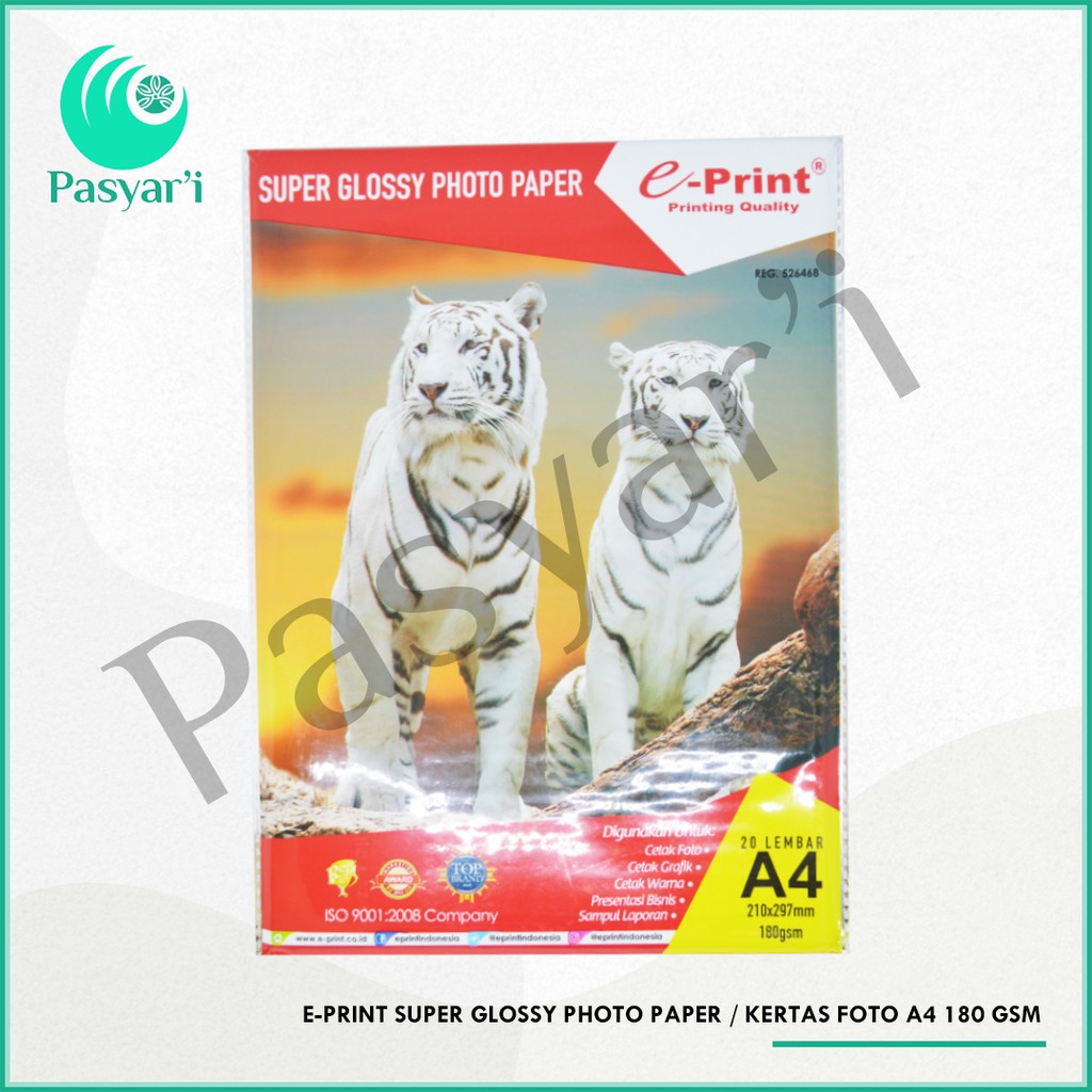 Jual E-print super Aluminium gambar macan 180 gsm / glossy photo paper / Kertas Foto A4 | Shopee ...