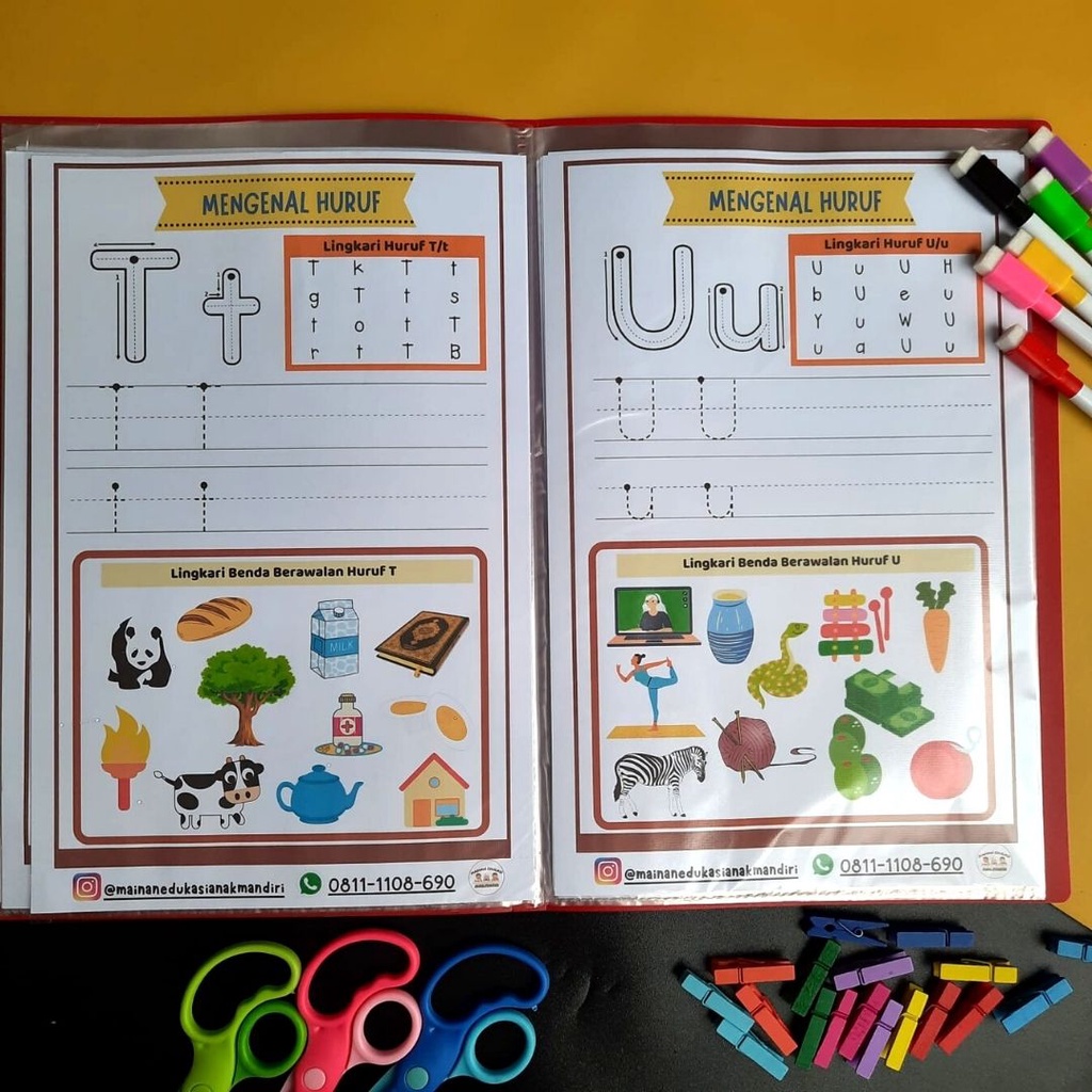 Jual Belajar Menulis Huruf Abjad Alfabet (Aktivitas anak praTK / Paud ...