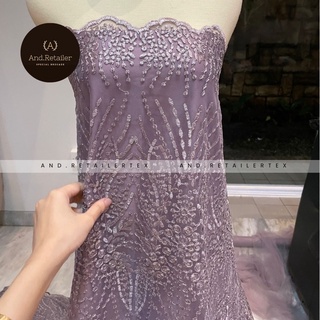 Jual Bahan Kain Kebaya Brokat Tile Bordir Elie Saab Warna Taro ...