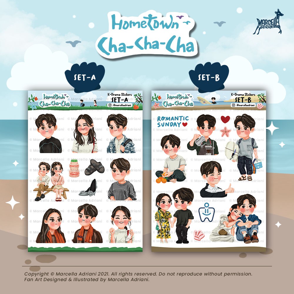 Jual Hometown Chachacha Sticker Cha Cha Cha Stiker Kim Seon Ho Shin Min ...