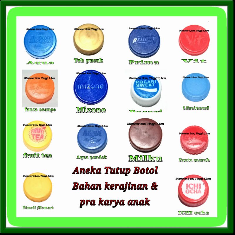 Jual 100pcs Tutup botol plastik bekas, bahan kerajinan & prakarya ...