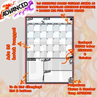 Jual Schedule Board ADV Papan Jadwal Tulis Portrait JUMBO A1 Warna ...