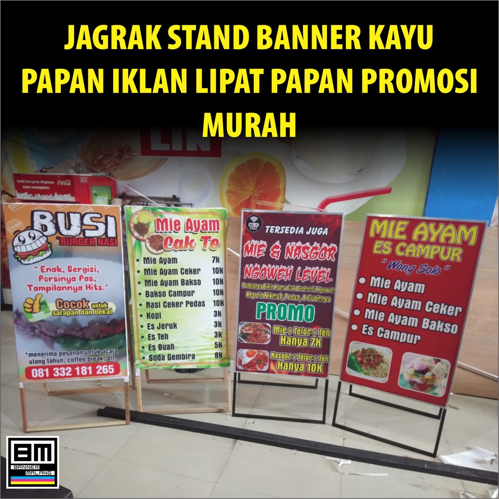 Jual MURAH PAKET BANNER JAGRAK KAYU Stand Banner Kayu Papan Iklan Lipat ...