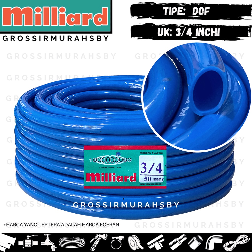 Jual SELANG AIR MILLIARD DOF 3/4 INCHI ( HARGA PERMETER ) Indonesia|Shopee Indonesia