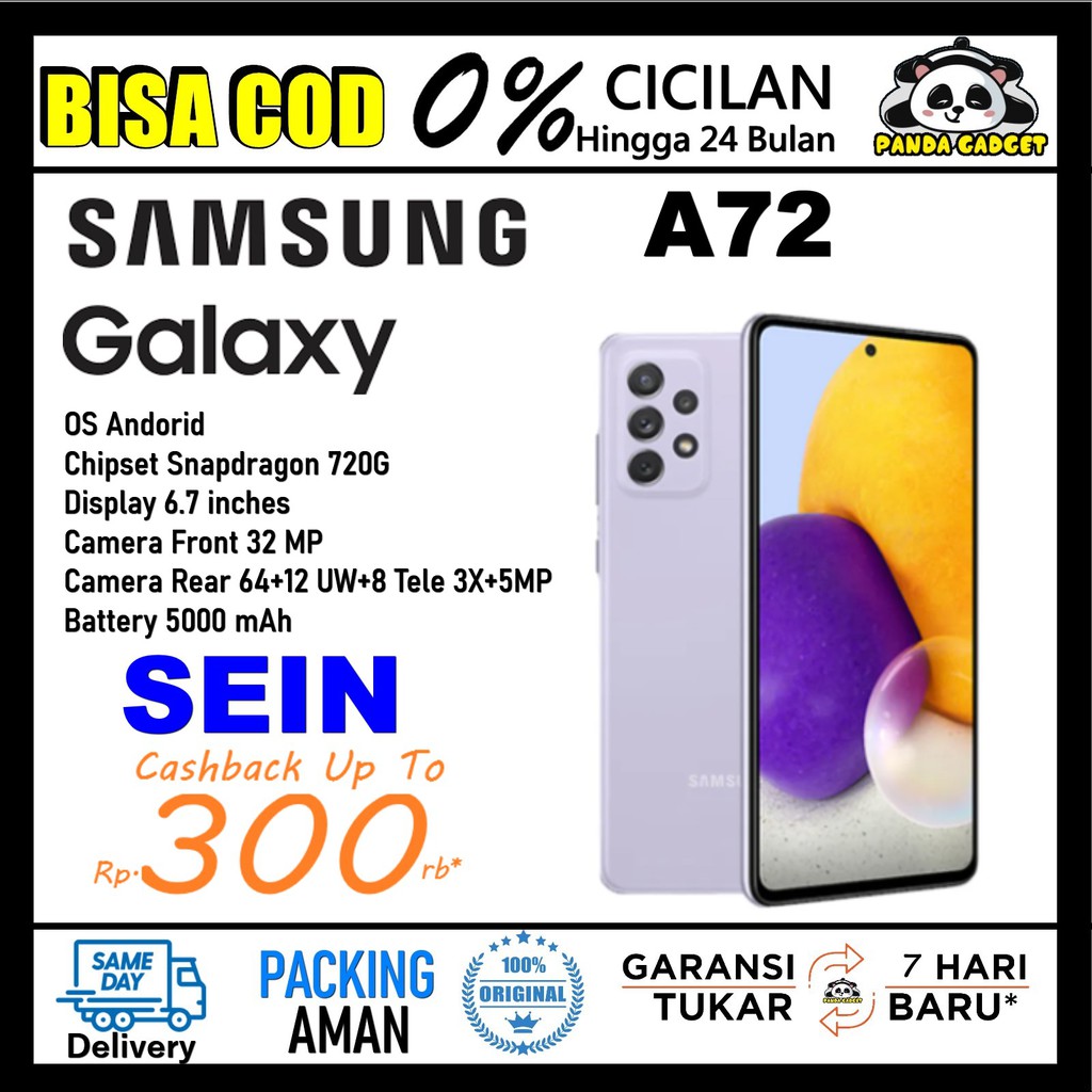 Jual Samsung Galaxy A72 SEIN NFC 8 /128 GB | 8 / 256 GB Black White ...